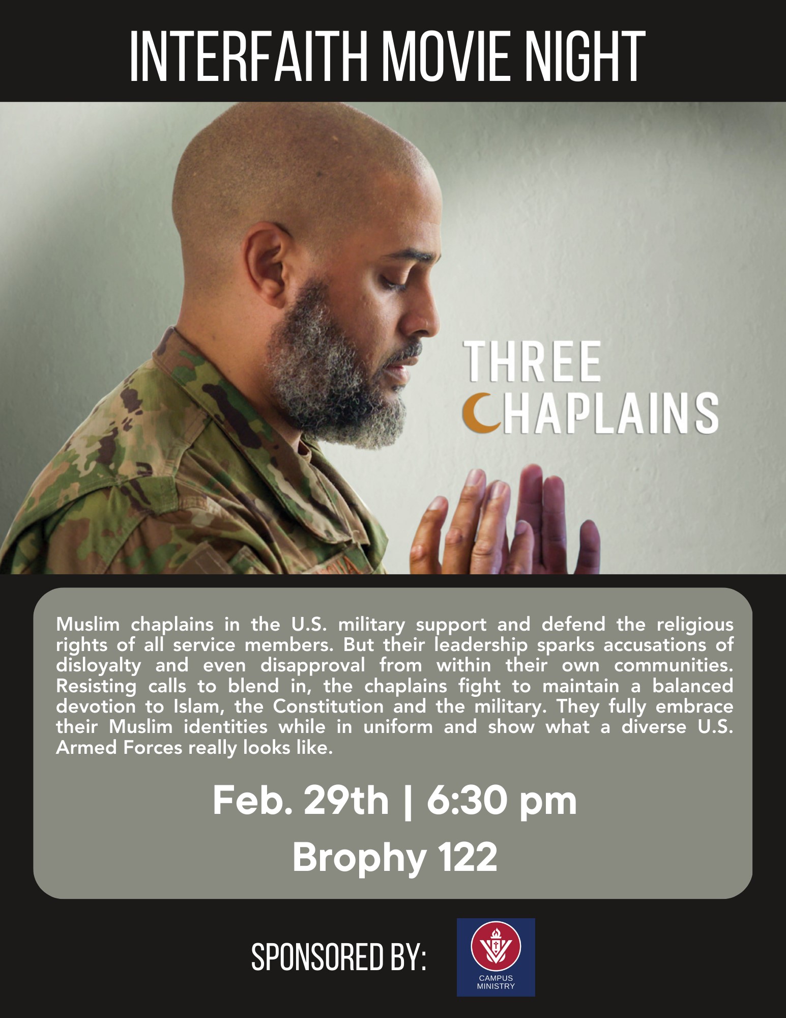 Interfaith Movie Night - Three Chaplains | Viterbo University